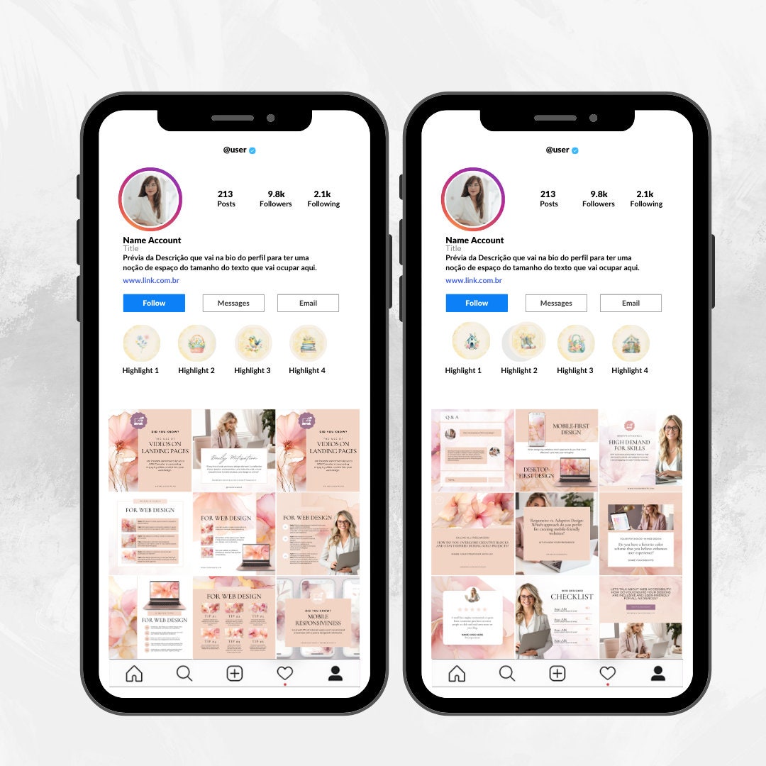 Instagram Template for Web Design, Web Designer IG, Instant Download ...