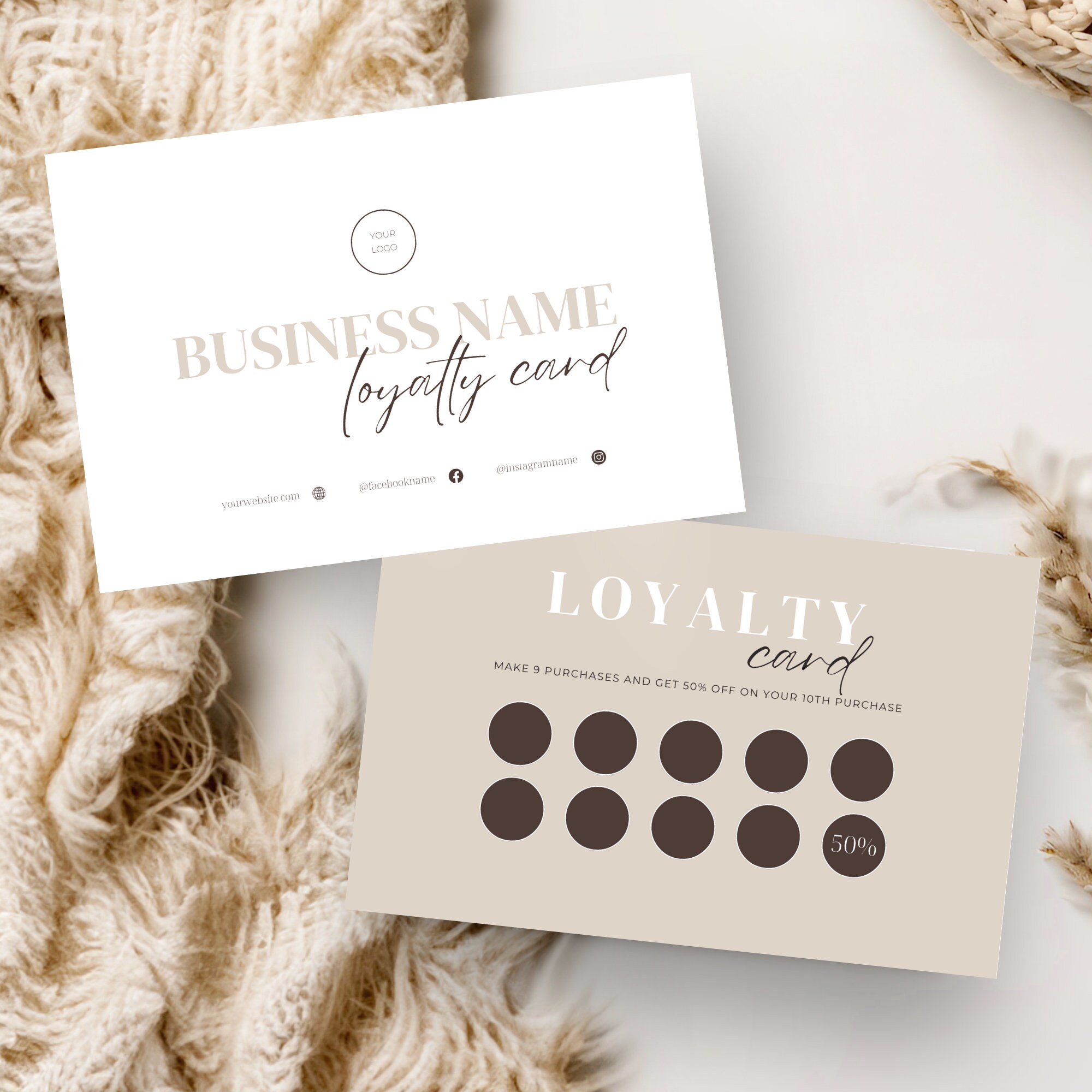 Beauty Salon Loyalty Card Template, Printable Beauty Rewards Card ...