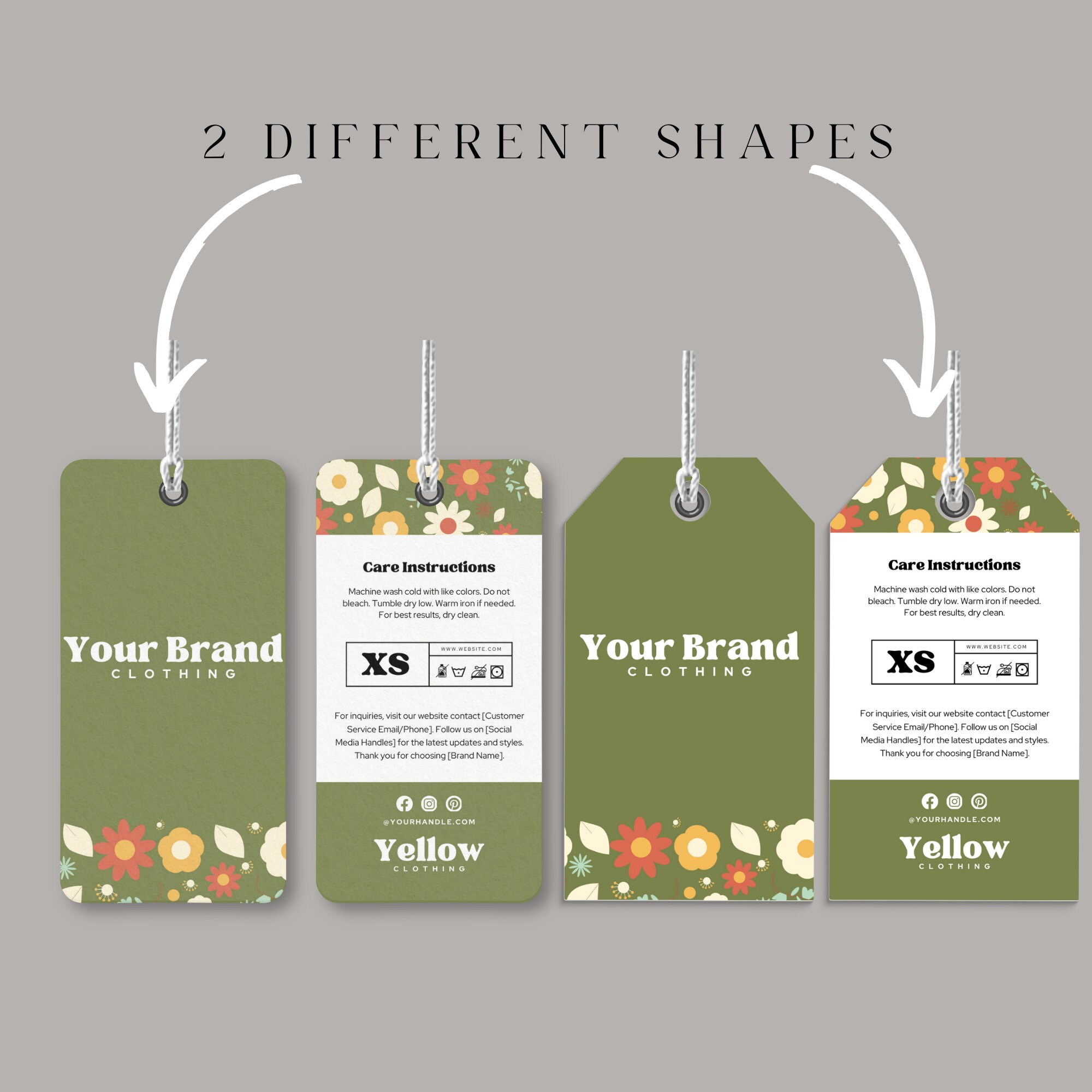 Clothing Tag Canva Template, Hang Tags, Clothing Card Labels, Small ...