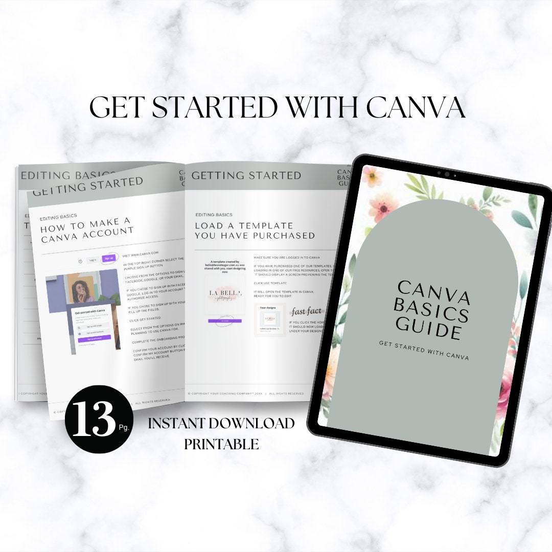 How to Use Canva Ebook, Canva Basics Guide, Get Started With Canva, Instant Download, Printable ...