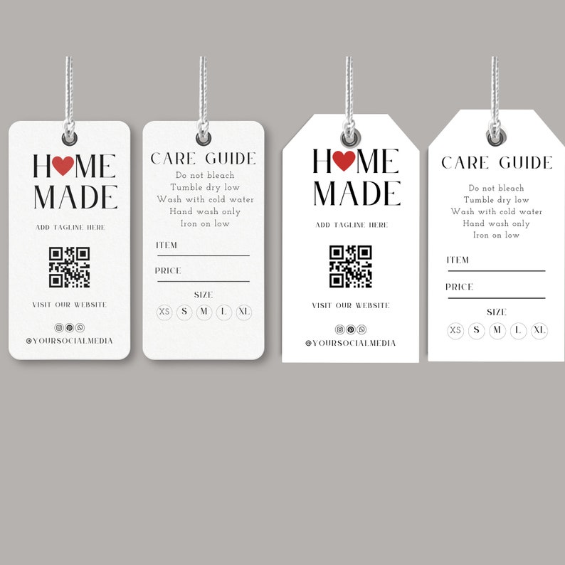 Clothing Tag Canva Template, Hang Tags, Clothing Card Labels, Small ...