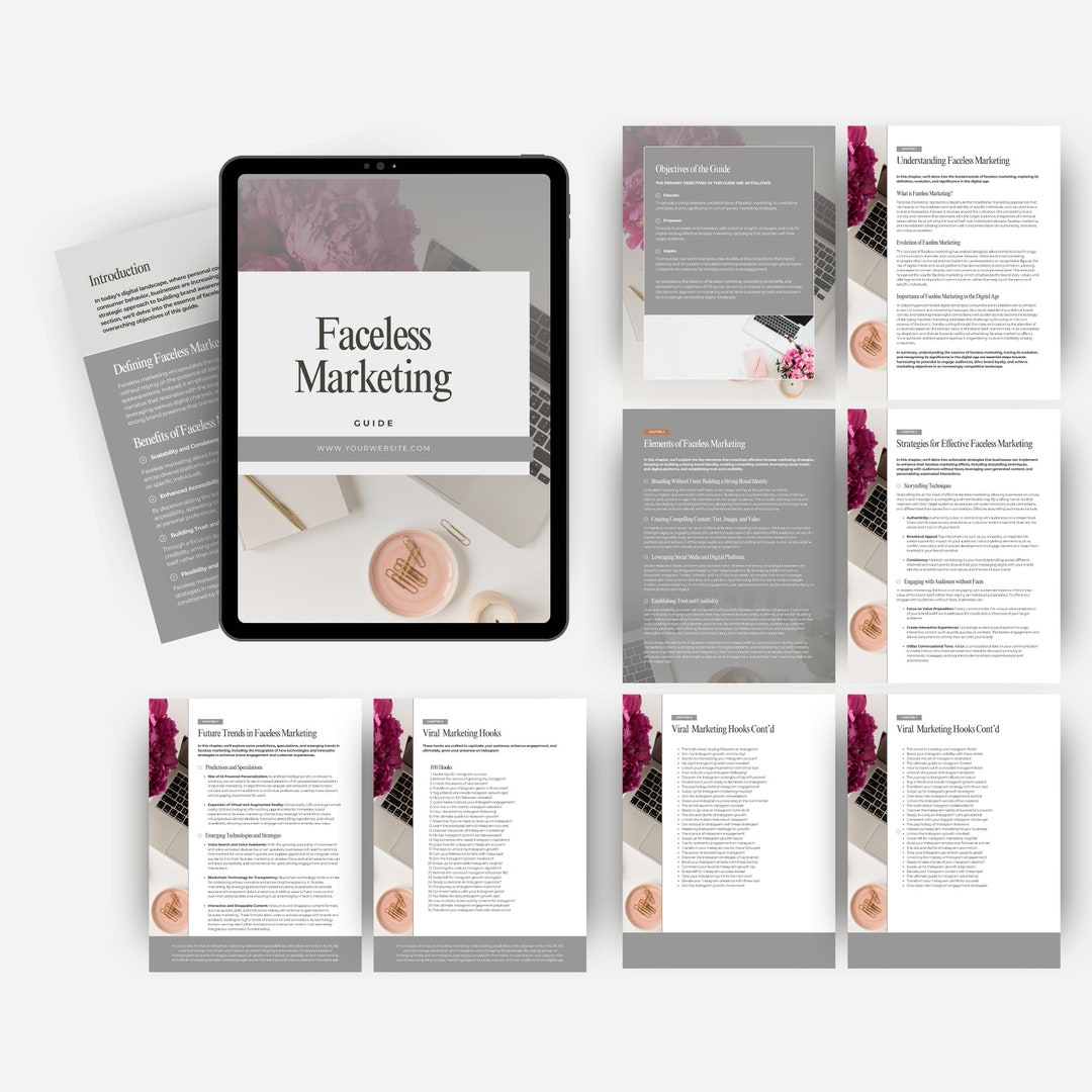 Faceless Instagram Guide, Digital Marketing Book, Social Media ...