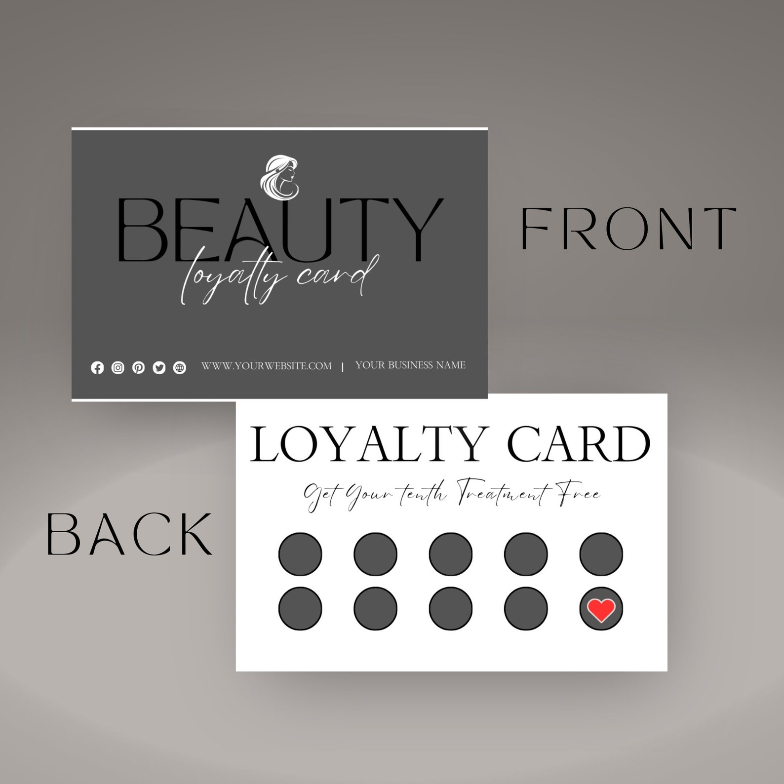 Beauty Salon Loyalty Card Template, Printable Beauty Rewards Card ...