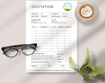 PRICE TEMPLATE, Editable Quotation Sheet Canva Template, Price Offer ...