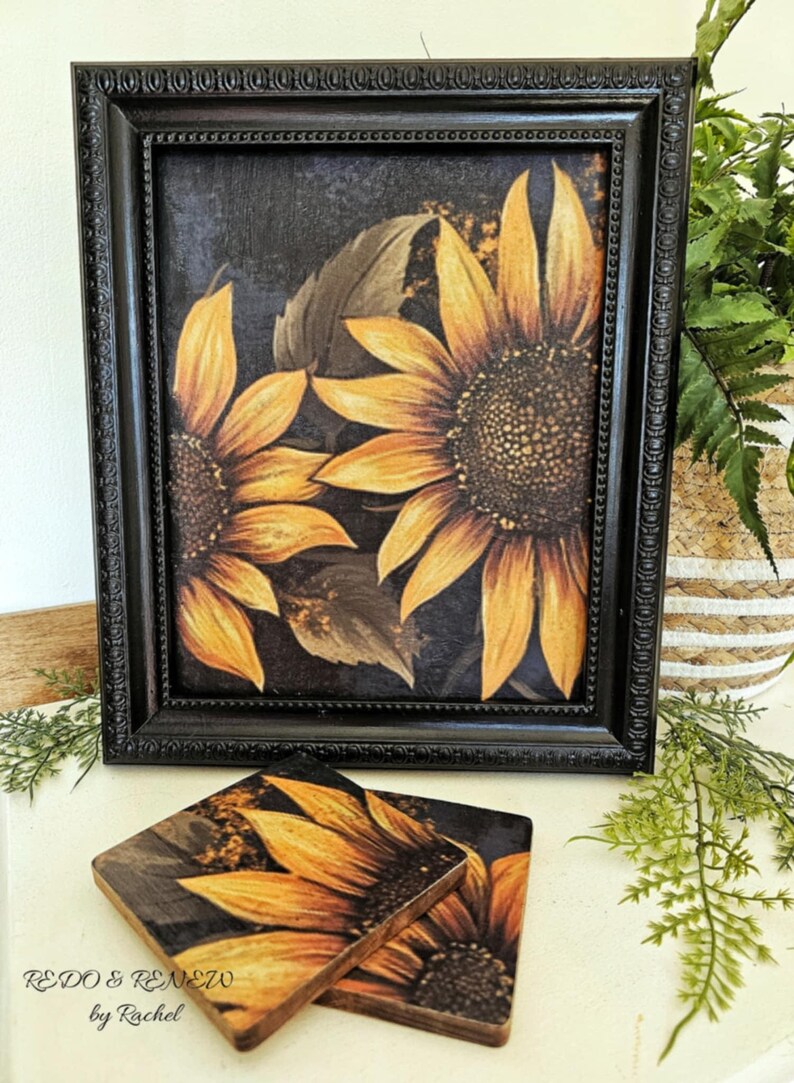 Decoupage Tissue Paper Sunflower Garden Set - Etsy