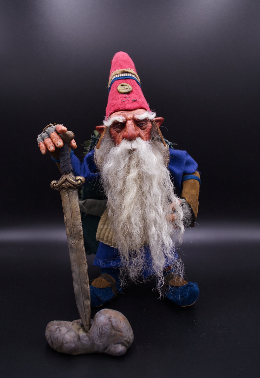 Gnome Sword Master Poseable Sculpture Artdoll Dwarf - Etsy Australia