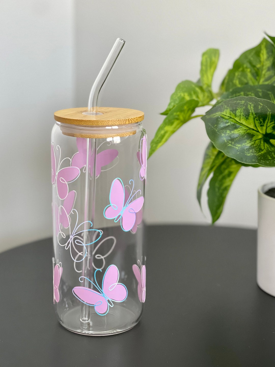 Butterfly Beer Can Glass, 16 or 20 Oz, Beer Can Cup, Butterfly Cup ...