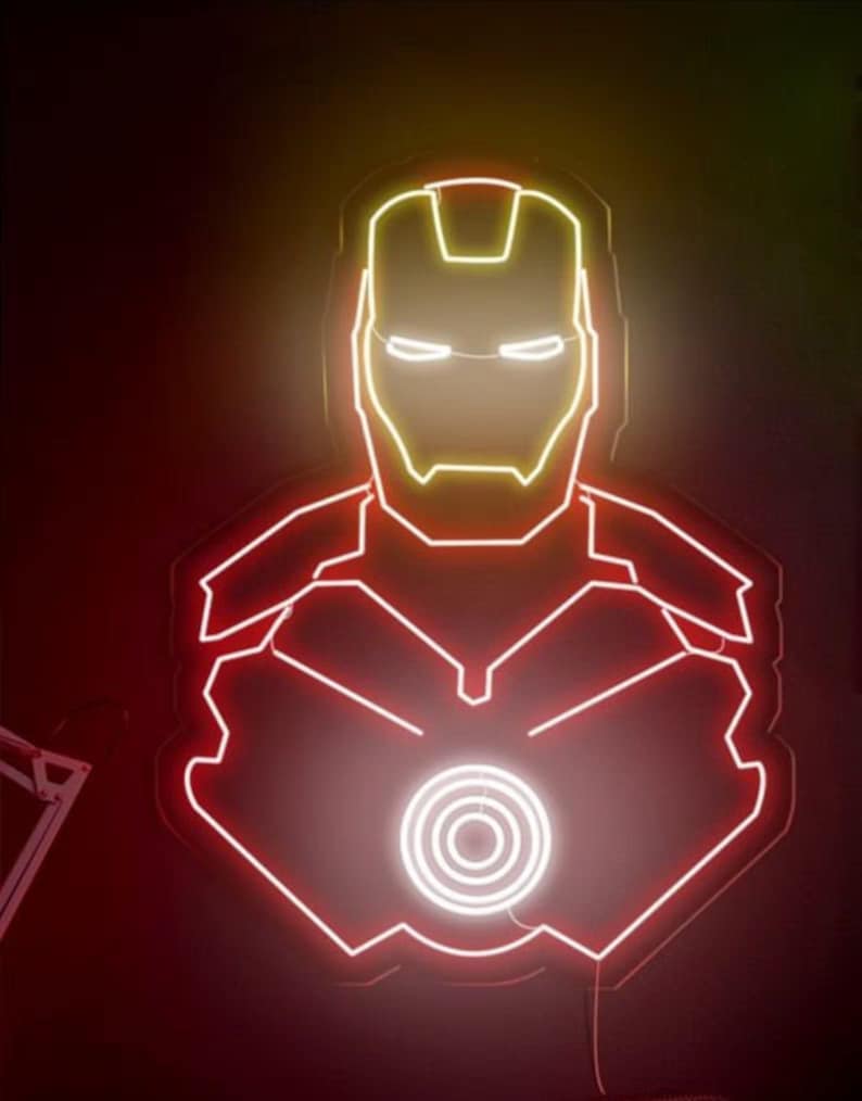 Ironman Neon Sign: Neon Led Sign - Custom LED Decor - Custom Neon Sign ...