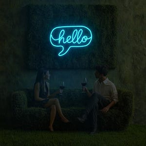Hello Neon Sign: Neon Led Sign Custom LED Decor Custom Neon Sign Gift for Him Gift for Her Neon ...