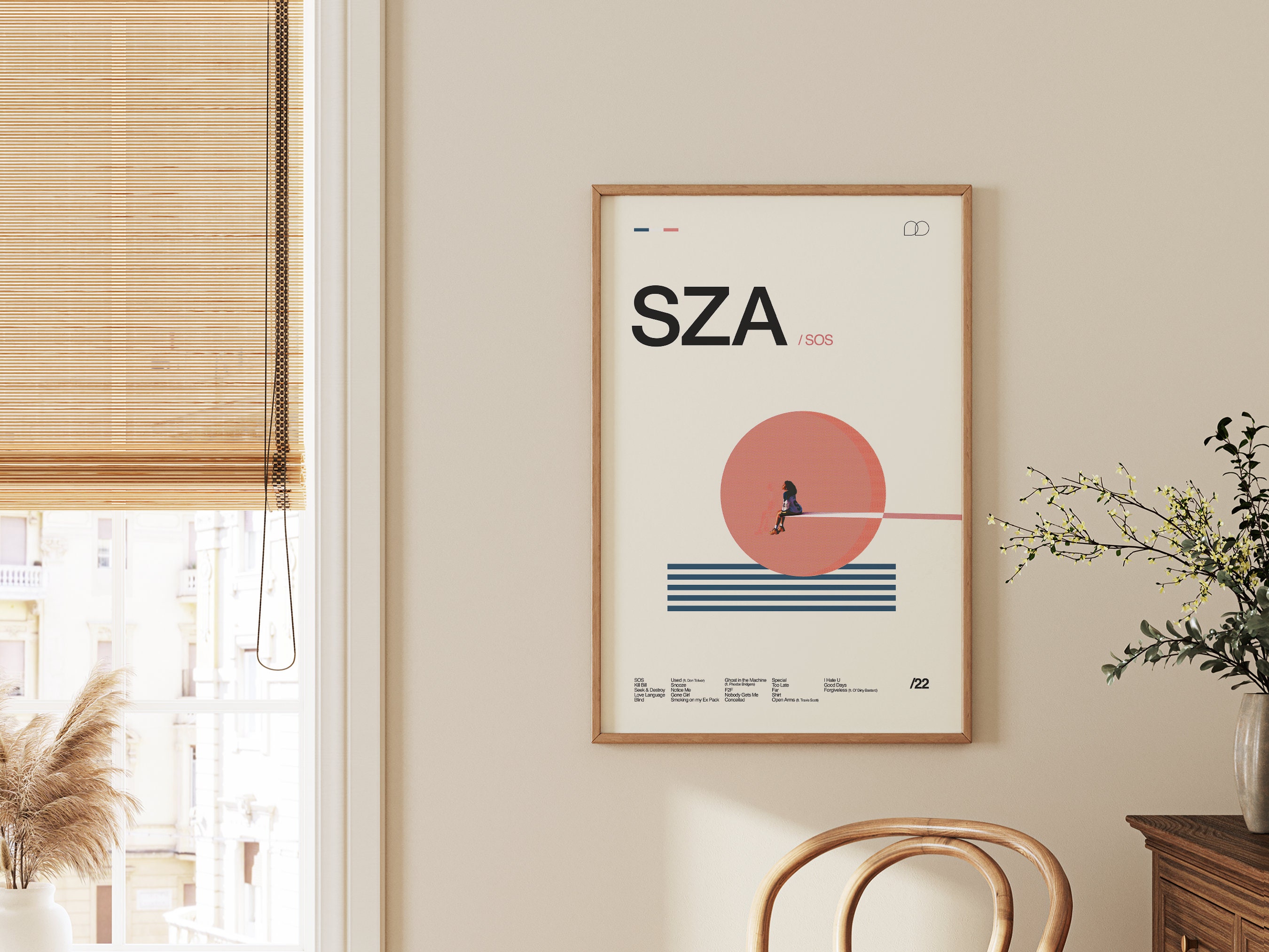 SZA 'SOS' Inspired Art Print, SZA Poster, Mid-Century Modern Art No ...