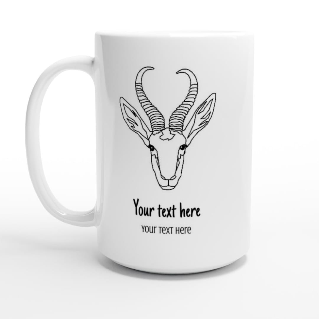 Fully Customisable Springbok Mug Fathers Day Rugby Supporter Gift for ...
