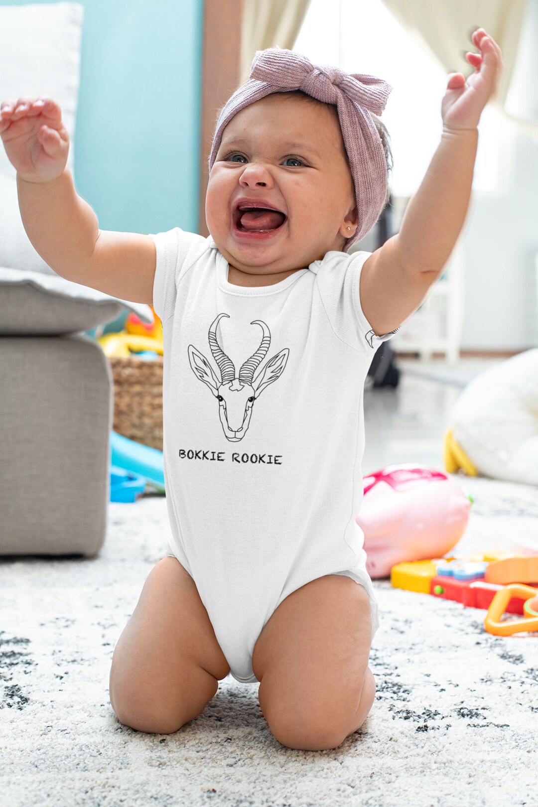 Baby Springbok Bokkie Rookie Bodysuit | Springbuck | Baby Grow ...