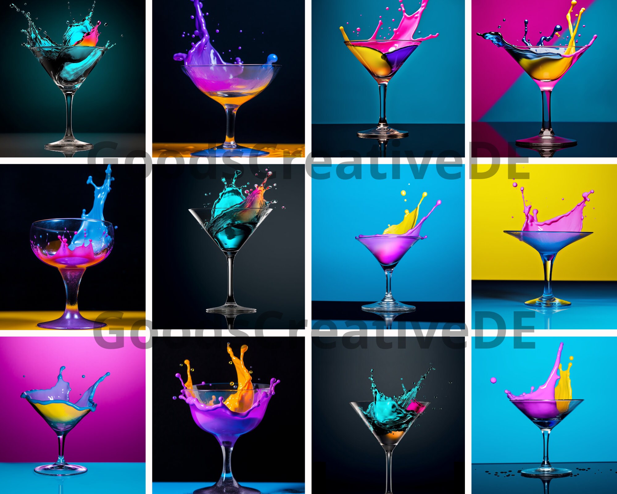 Cocktail Gläser Transform Into Water, Colors, Splash, Spritzer, PNG ...