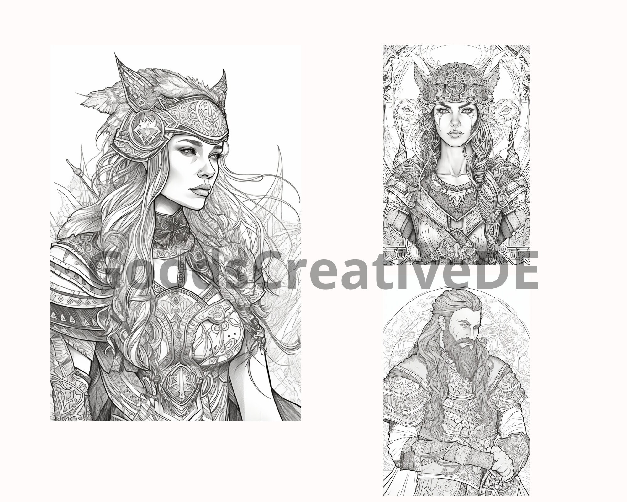 Bundle of Coloring Pages of Viking Warriors - 20 Pages - Etsy