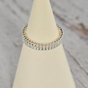 Modern Linear Design Ring, Silver Statement Ring, Abstract Design Ring ...