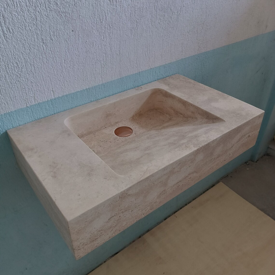 Travertine Marble Sink, Stone Sink Wall Mount, Bathroom Vanity Sink ...