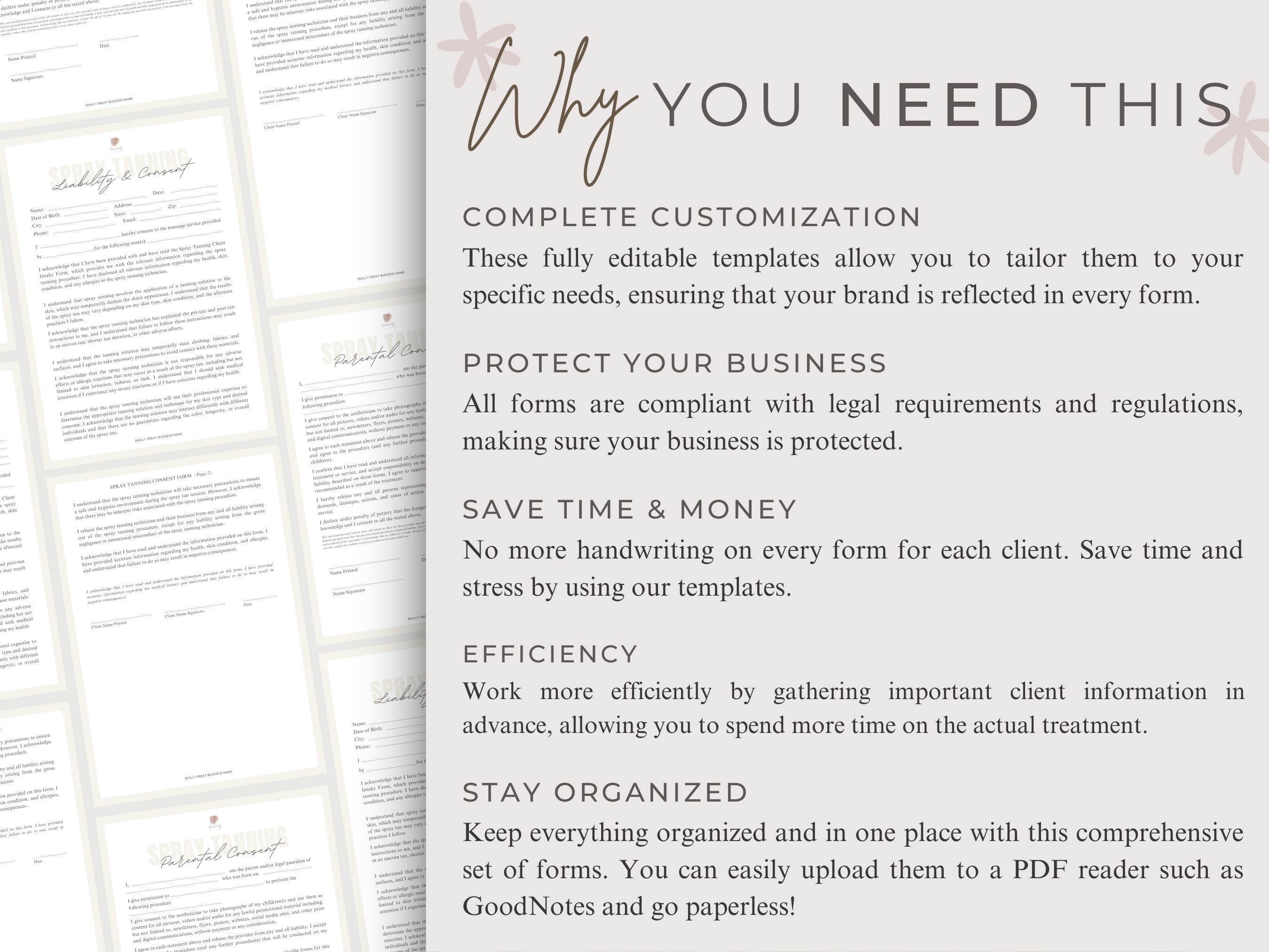 Editable Spray Tan Consent Form Printable, Spray Tan Artist Liability ...