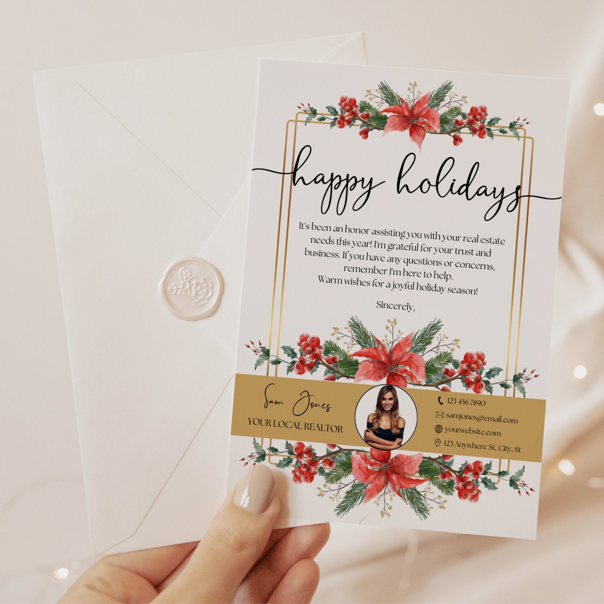 Realtor Christmas Card, Real Estate Marketing, Merry Christmas Greeting ...