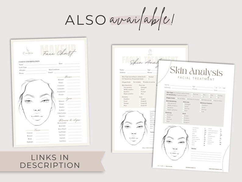 Makeup Face Chart Canva, Makeup Artist Consultation Form Template ...
