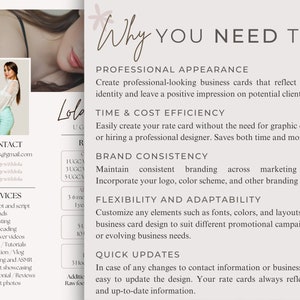 Editable UGC Rate Card Template, Minimalistic UGC Rate Sheet, Modern ...