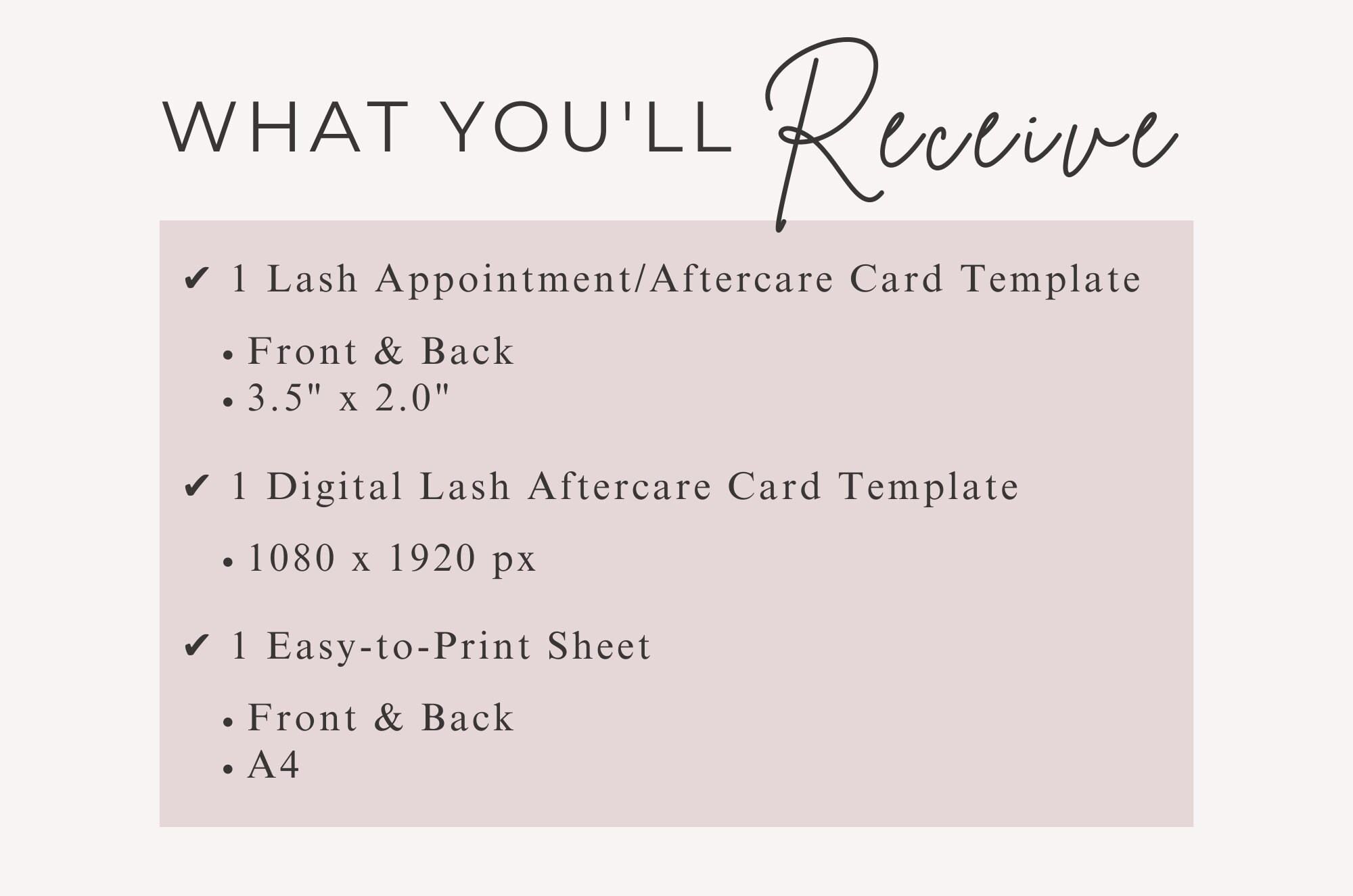 Lash Lift and Tint Aftercare Card, Lash Lift and Tint Care Card ...
