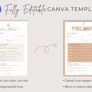 Editable Spray Tan Forms Bundle, Spray Tanning Consent Form Template ...