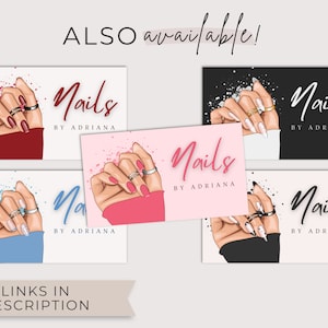 Editable Nail Tech Business Card Template, Nails Calling Card With QR ...