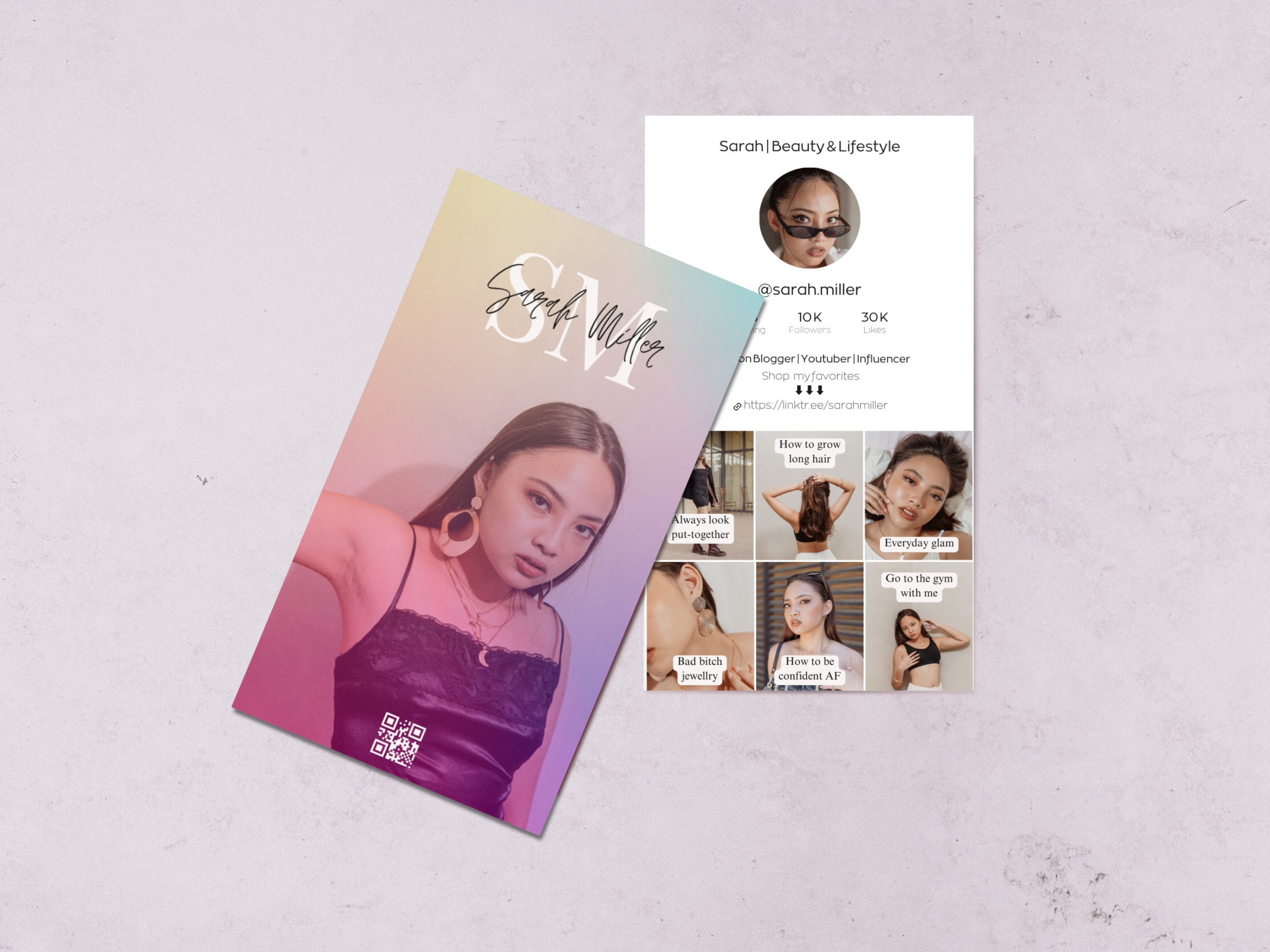 Editable Tiktok Business Card Template, Tiktoker Calling Card Canva ...