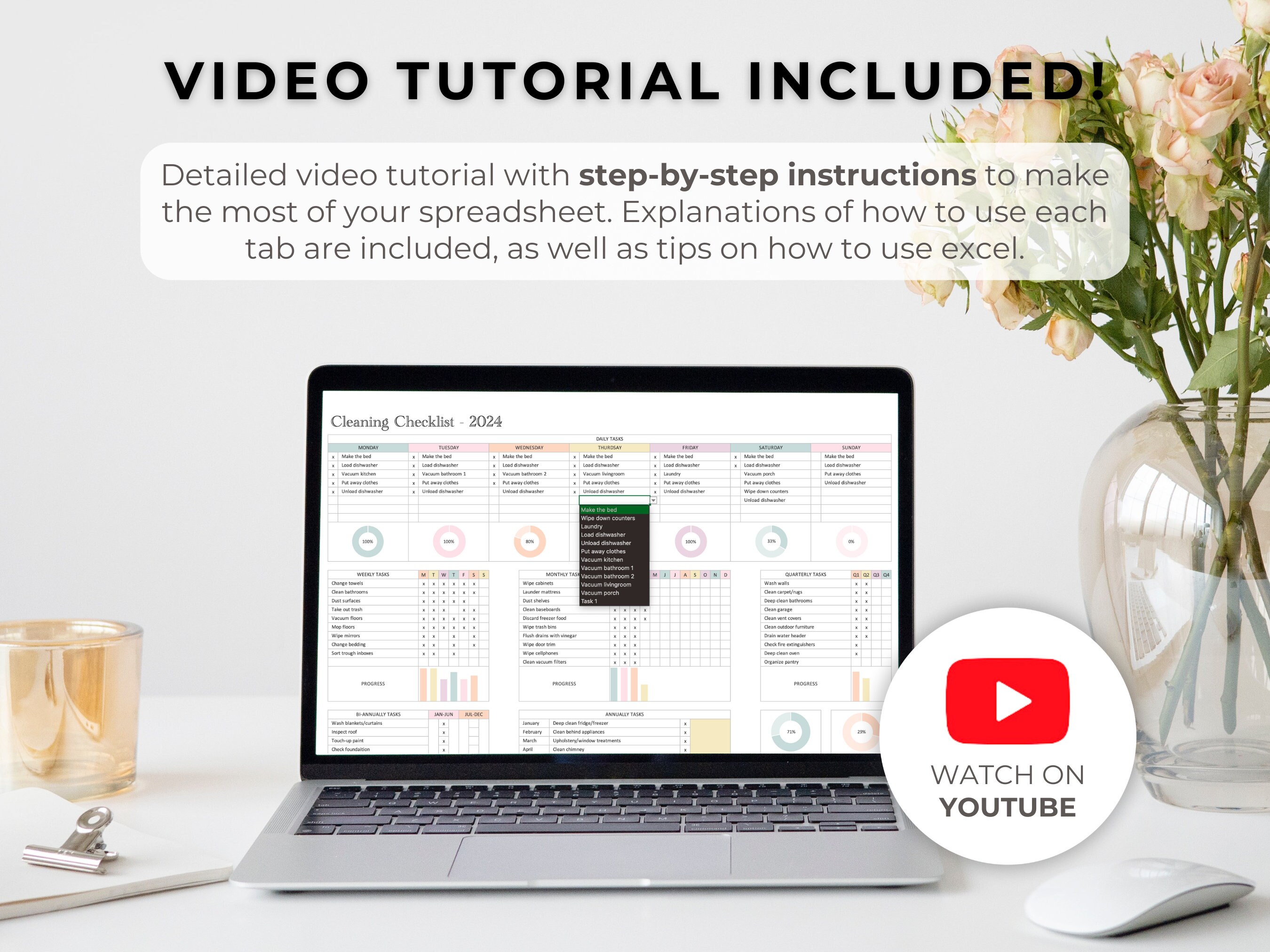 Cleaning Checklist Spreadsheet Template, Cleaning Schedule Excel ...
