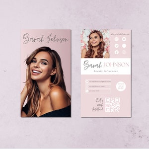 Influencer Business Card Canva, Content Creator Visit Card Template ...