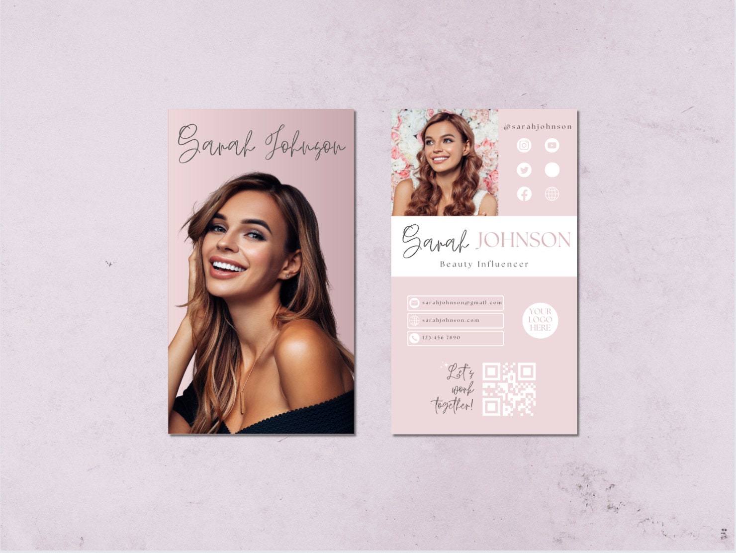 Influencer Business Card Canva, Content Creator Visit Card Template ...