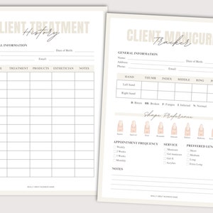 Editable Nail Tech Forms Bundle, Nail Consultation Form Canva Template ...