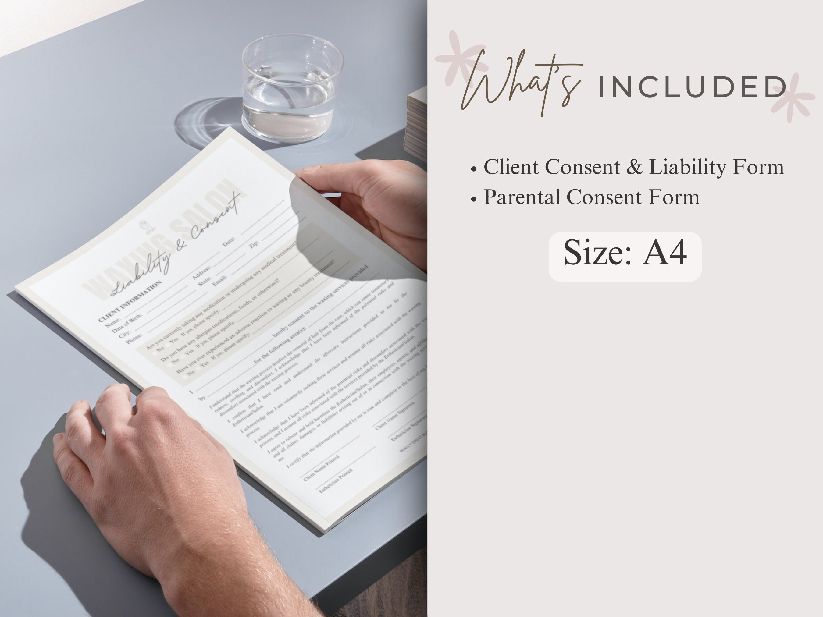 Editable Waxing Consent Form, Esthetician Forms Bundle, Beautician ...