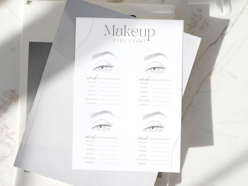 Makeup Artist Face Chart Template, Makeup Consultation Form, Makeup ...