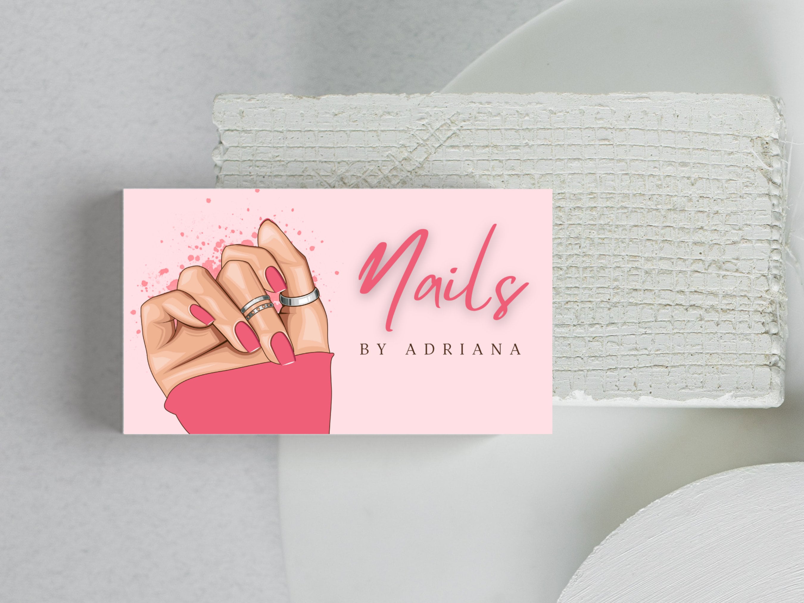 Printable Business Card for Nail Artist, Editable Nail Technician ...