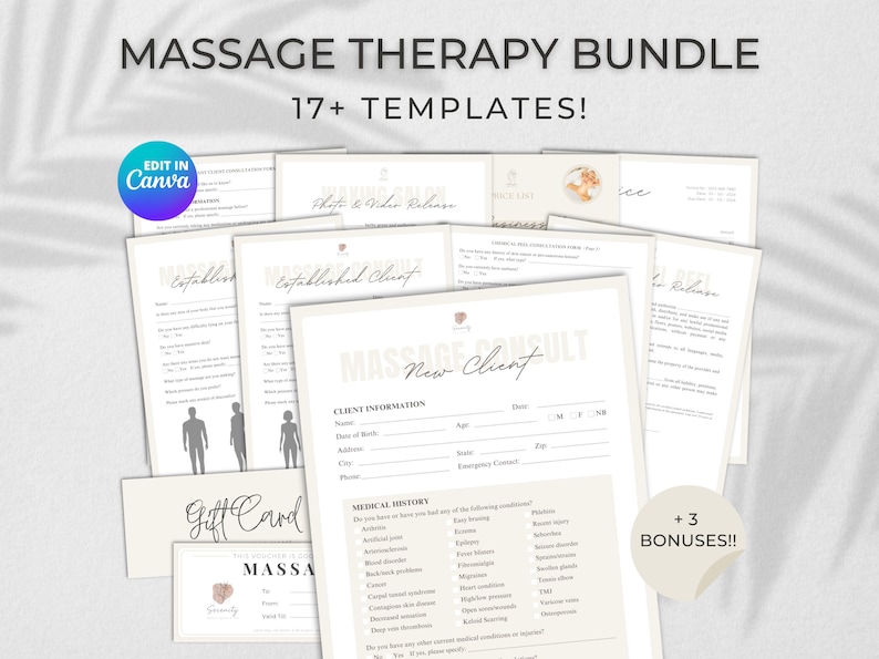 Massage Therapy Business Forms, Massage Therapy Gift Certificate ...