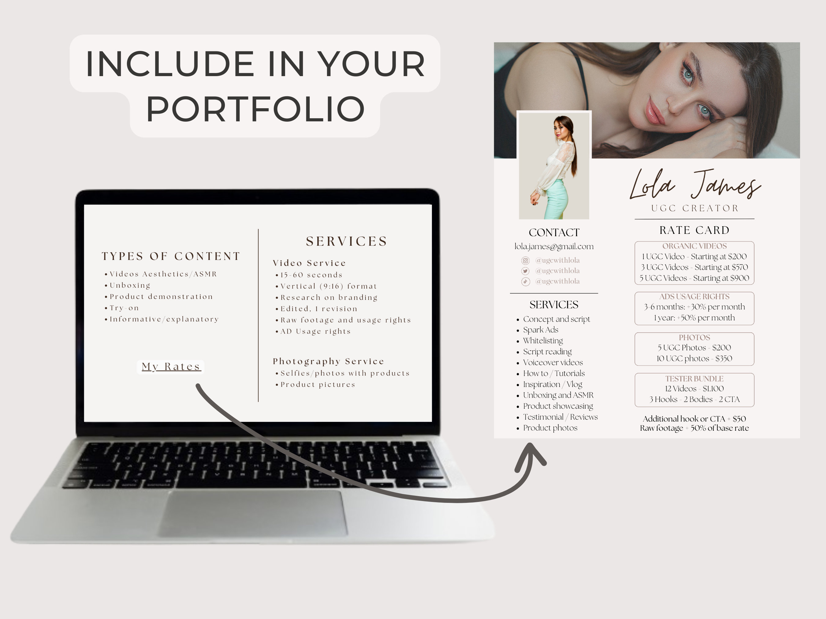 Editable UGC Rate Card Template, Minimalistic UGC Rate Sheet, Modern ...