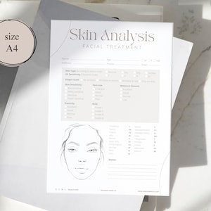 Skin Analysis Form Template, Skincare Template, Esthetician Facial ...