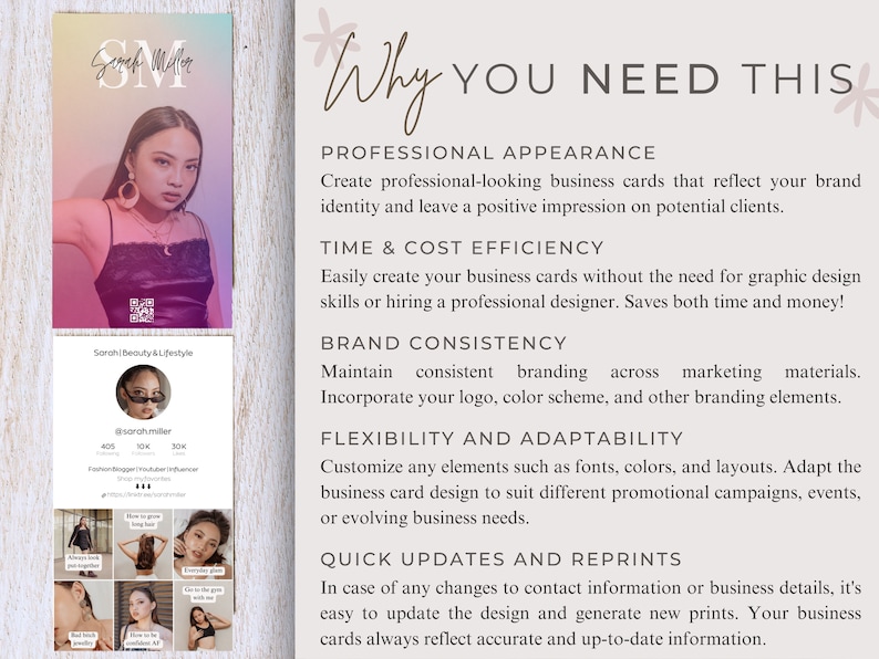 Editable Tiktok Business Card Template, Tiktoker Calling Card Canva ...