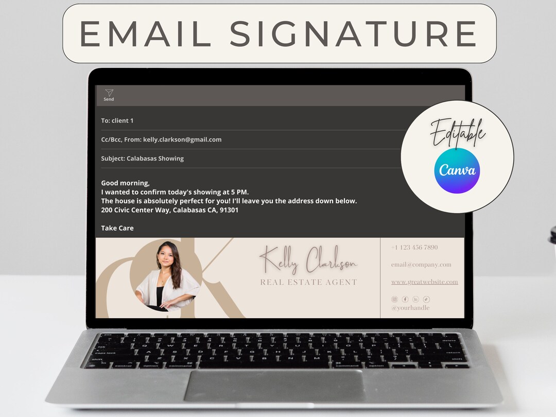 Minimalistic Email Signature Template With Clickable Links, Custom ...