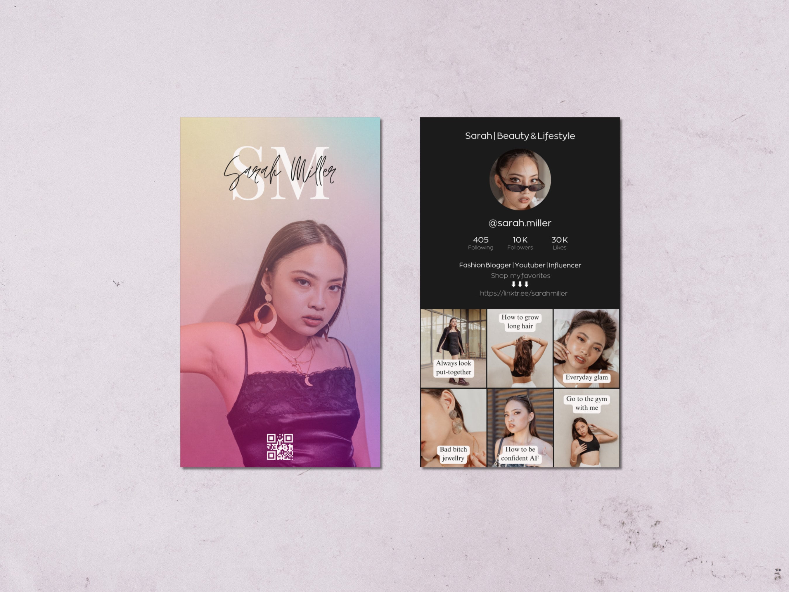 Editable Tiktok Business Card Template, Tiktoker Calling Card Canva ...