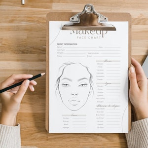 Makeup Face Chart Canva, Makeup Artist Consultation Form Template ...