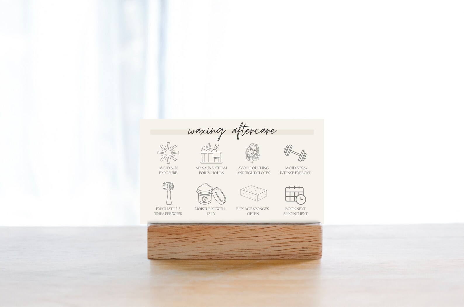 Minimalists Waxing Aftercare Card Template, Hair Wax Care Card, Hair ...