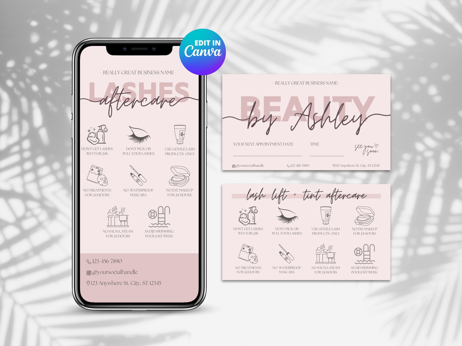 Lash Lift and Tint Aftercare Card, Lash Lift and Tint Care Card ...