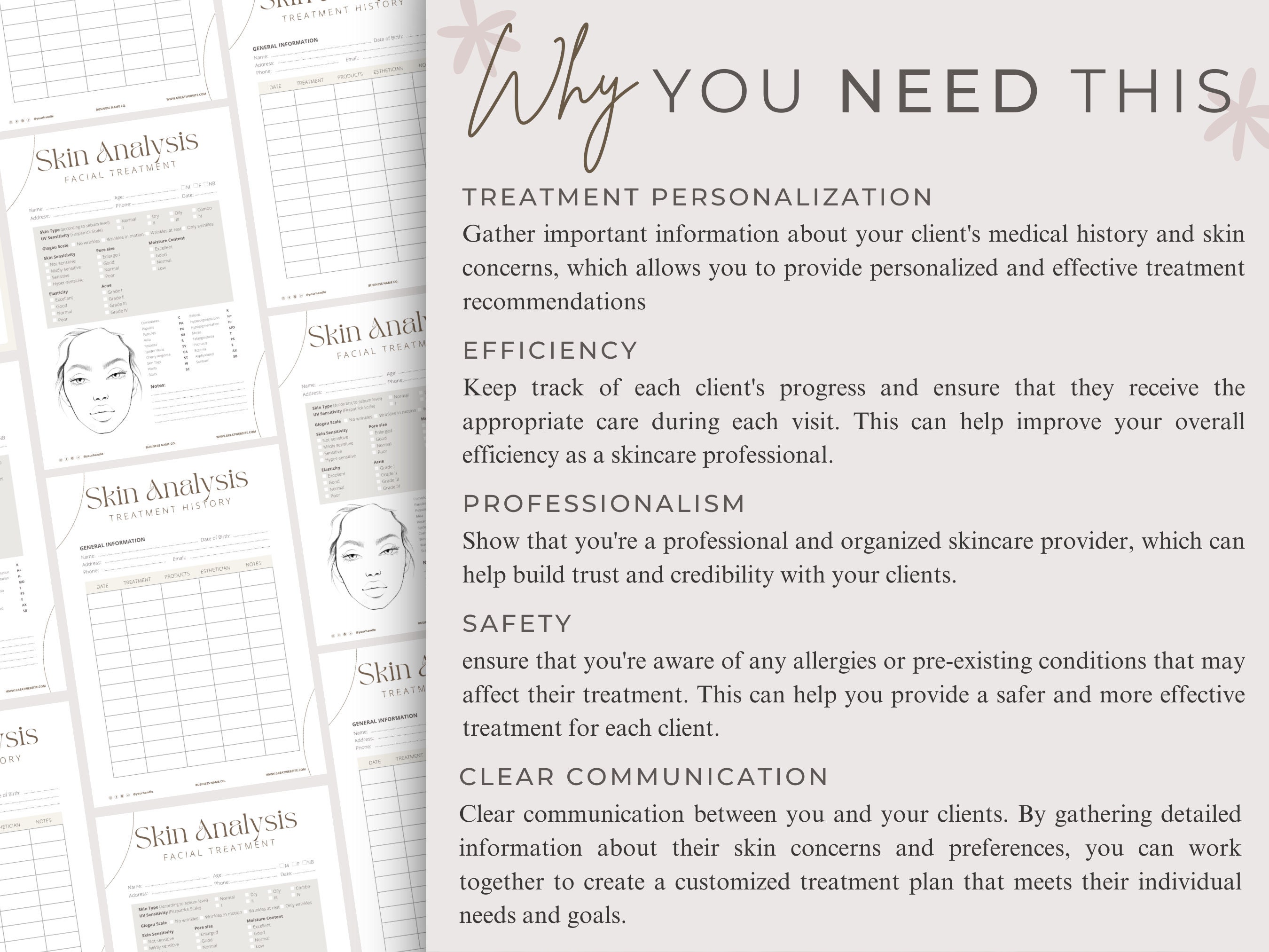 Skin Analysis Form Template Skincare Template Esthetician - Etsy Australia