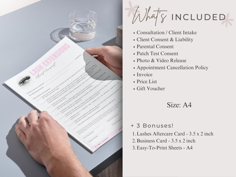 Eyelash Extension Forms Template, Lash Consent Form Printable, Editable ...