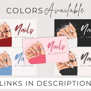 Purple Business Card for Nails, Editable Nail Tech Calling Card ...