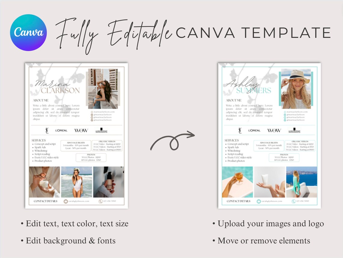 Editable UGC Rate Card Template, Minimalistic UGC Rate Sheet, Modern ...