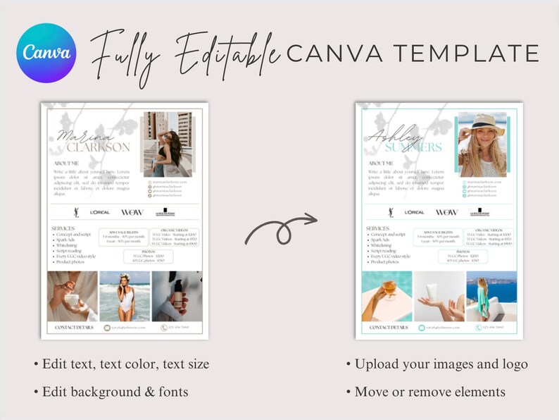 Editable UGC Rate Card Template, Minimalistic UGC Rate Sheet, Modern ...