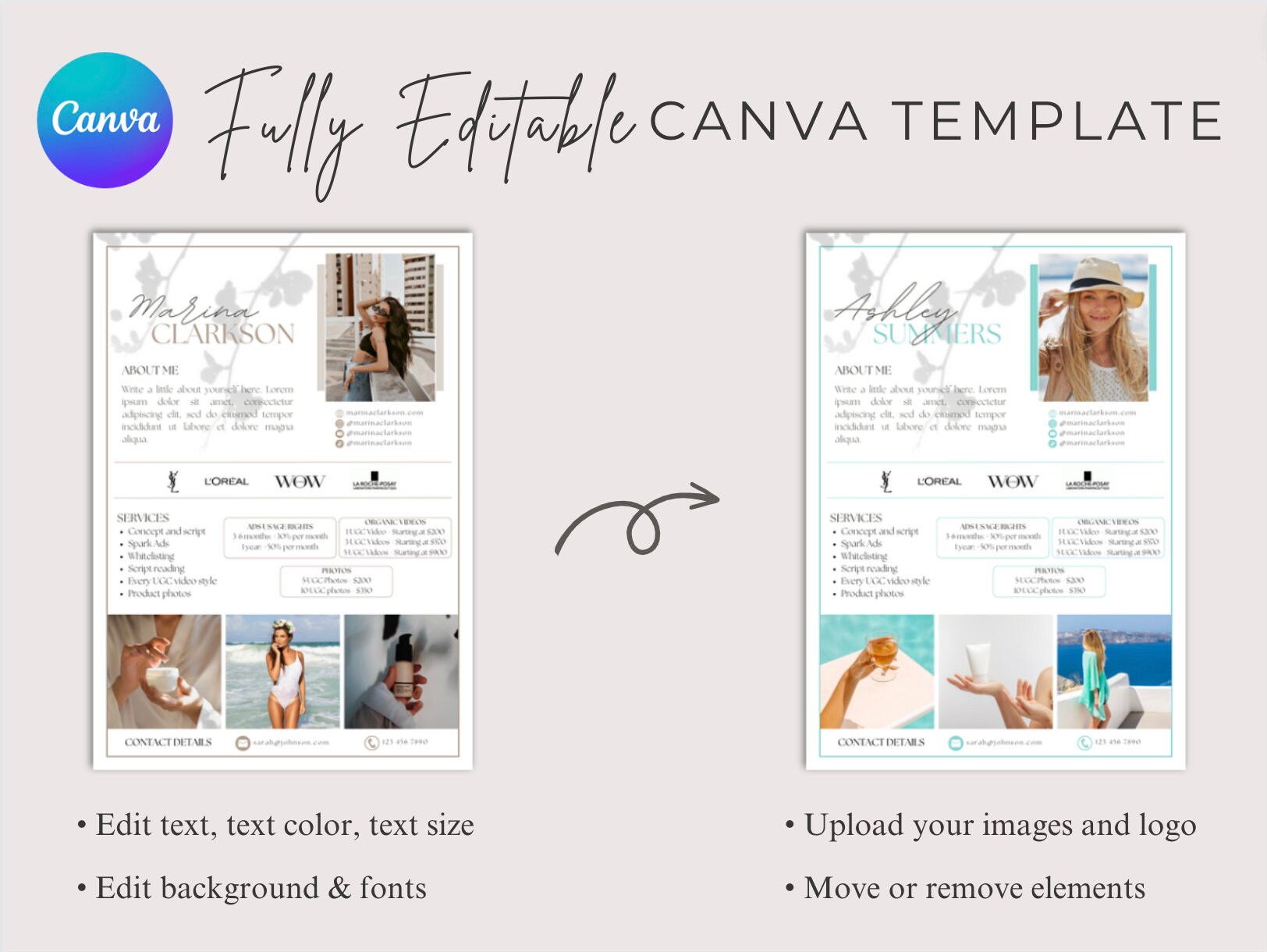 Editable UGC Rate Card Template, Minimalistic UGC Rate Sheet, Modern ...
